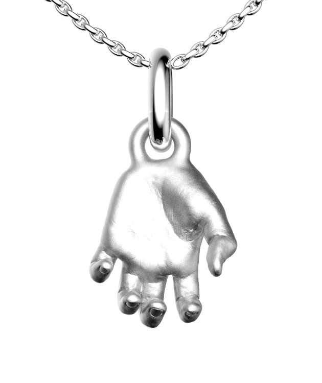3d Scanning London Silver Hand Necklace